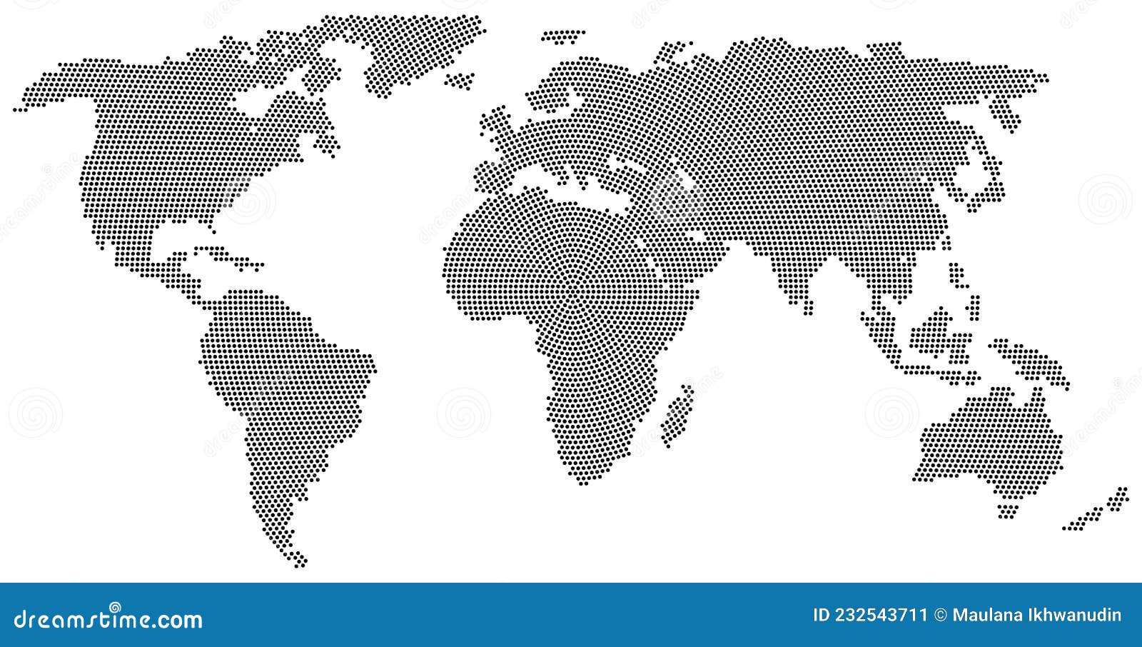World Map in Radial Dot Pattern Style Stock Vector - Illustration of globe, land: 232543711