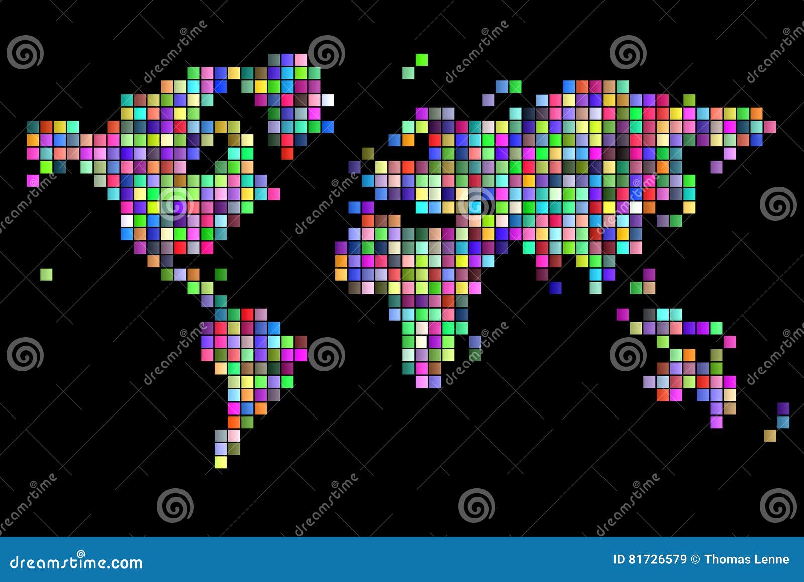 World map random colored stock illustration. Illustration of universal ...