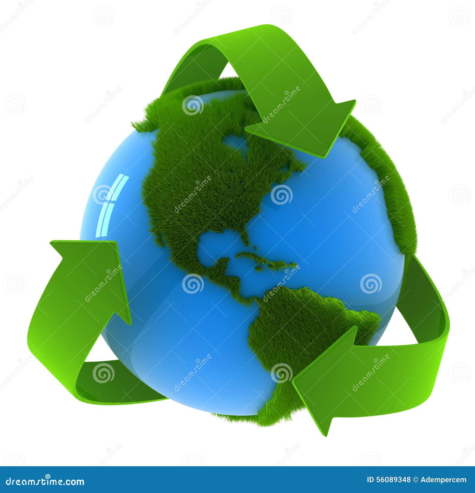 World Map with Recycle Symbol Stock Illustration - Illustration of ...