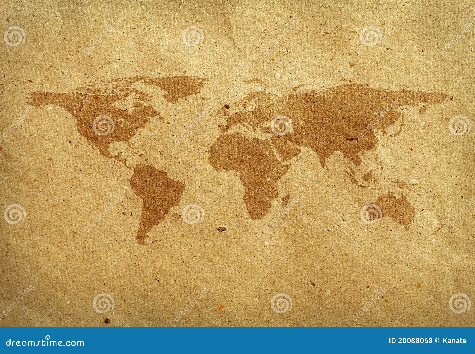 World Map Recycled Paper Craft Stock Photo - Image of message, circle ...