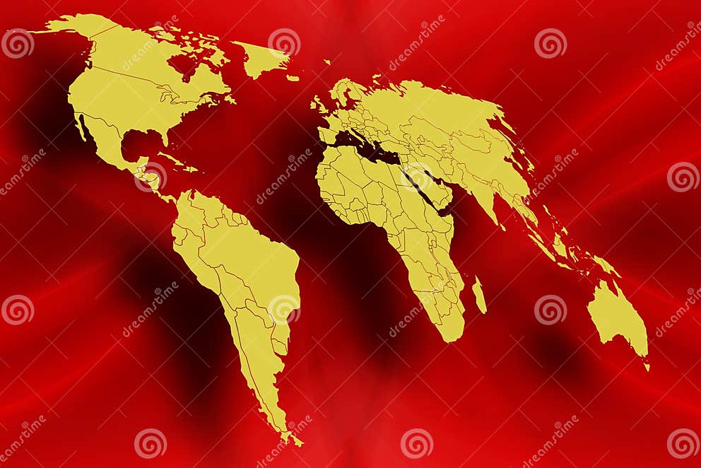 World map in Red stock illustration. Illustration of metaphor - 539478