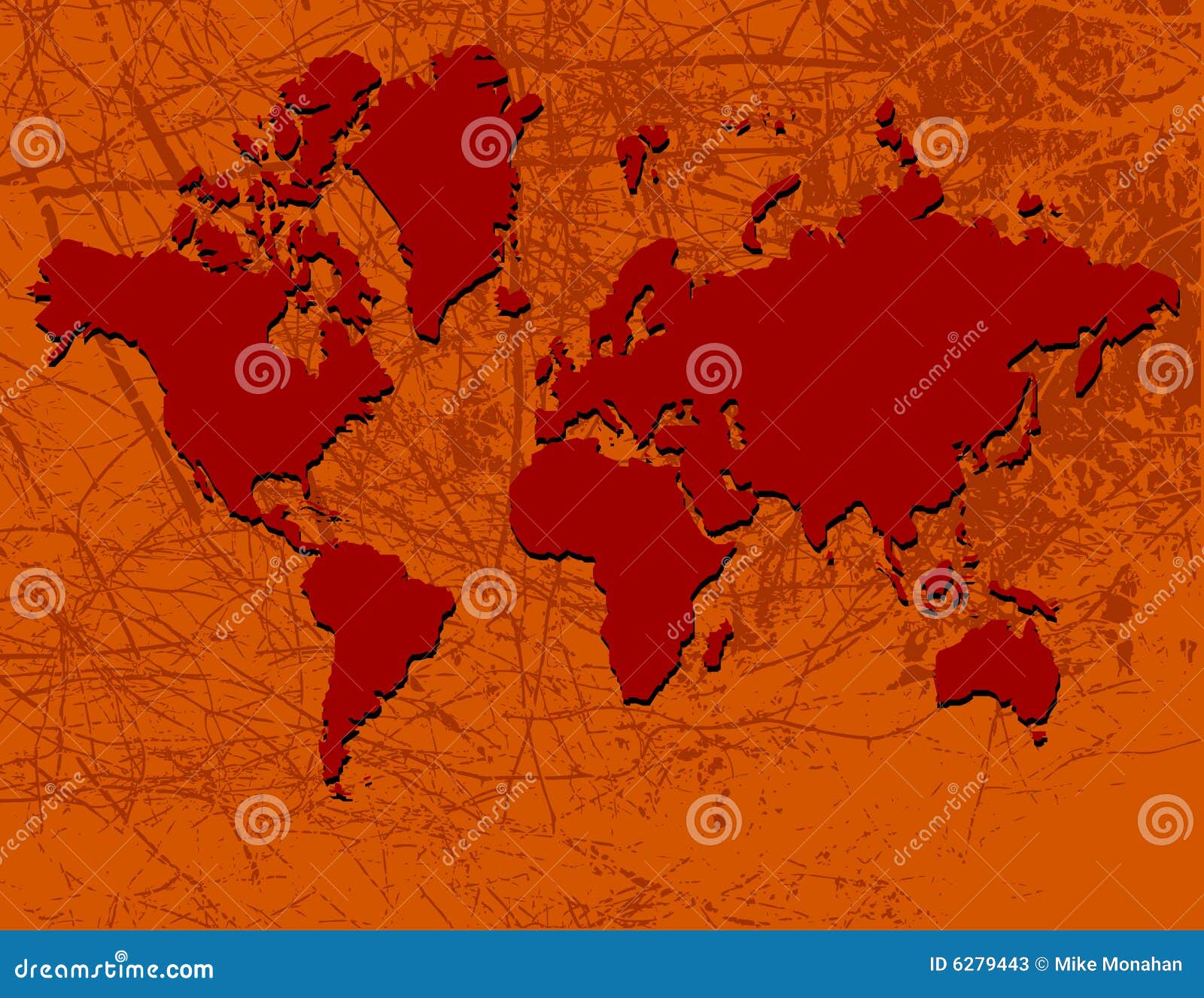 World map in red stock vector. Illustration of graphic - 6279443