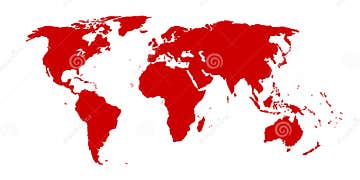 World Map Red Color in White Background Stock Illustration ...
