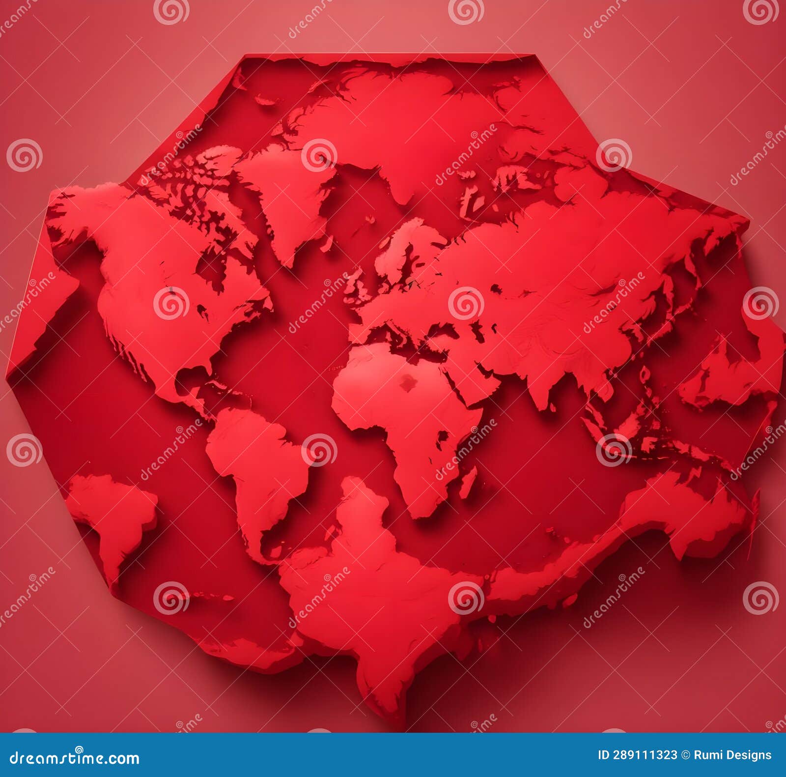 World map red polygon map stock illustration. Illustration of organ ...