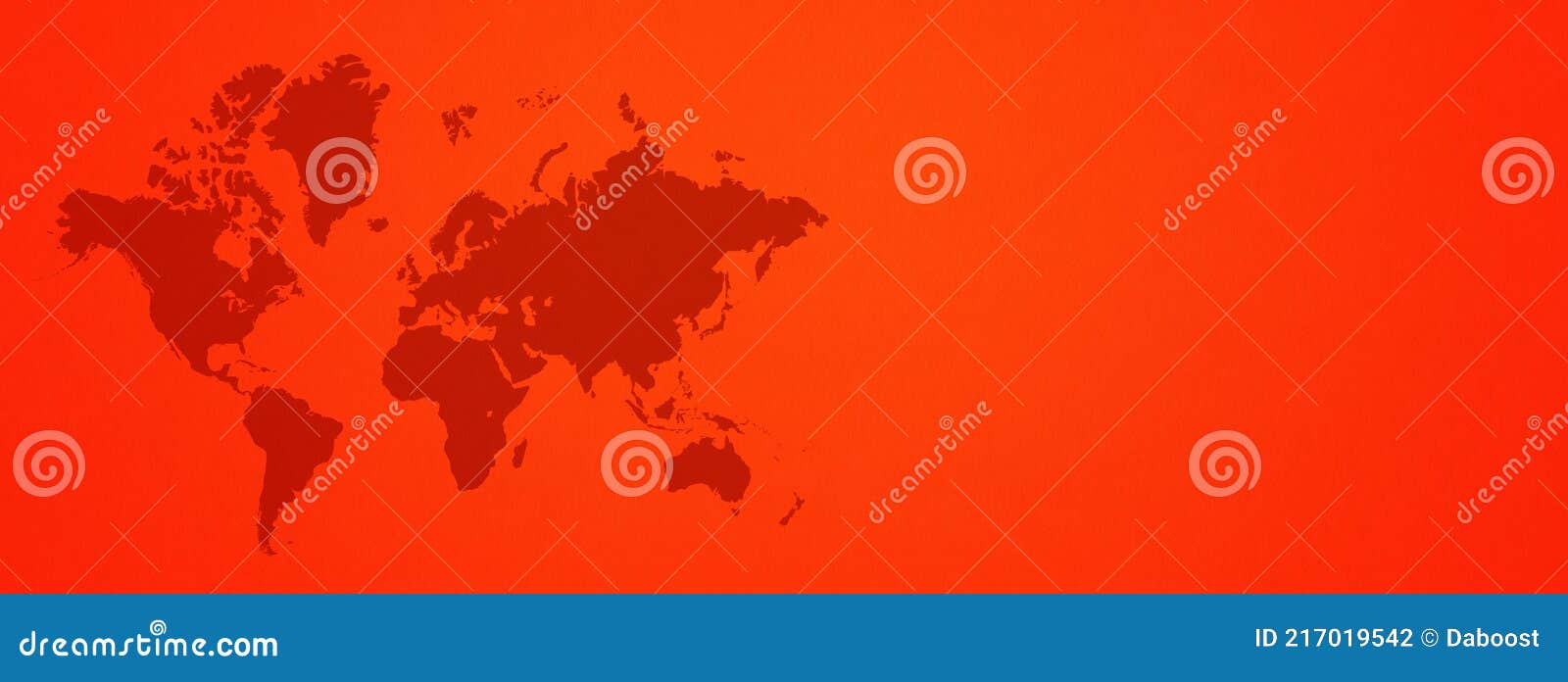 World Map on Red Wall Background. Horizontal Banner Stock Photo - Image ...