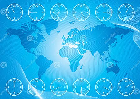 World map and region time stock vector. Illustration of vector - 5029084