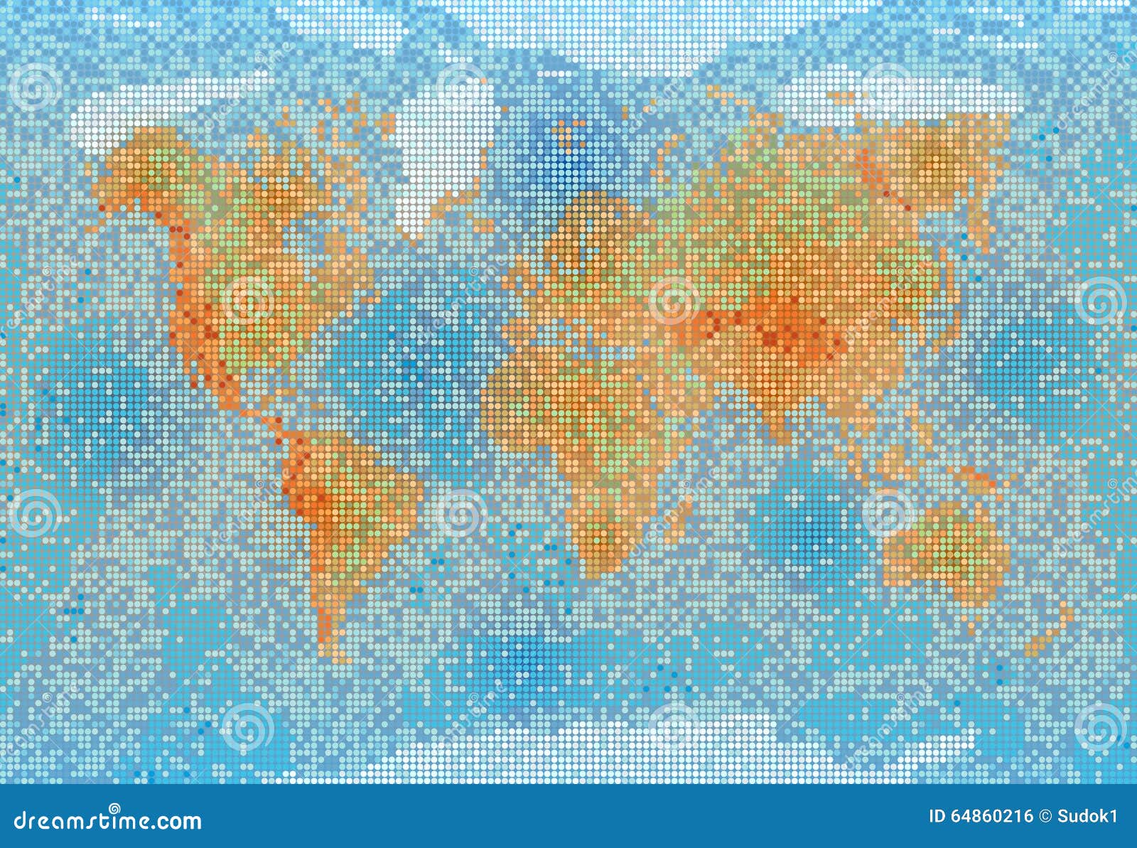 World Map with Relief Depth and Height Stock Illustration ...