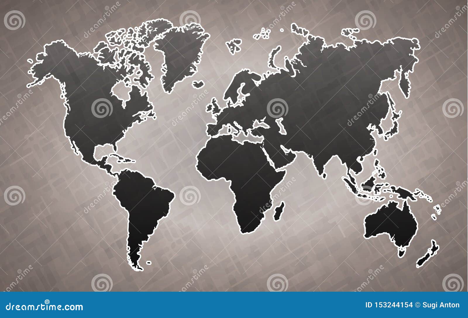 World map RGB stock vector. Illustration of flat, blue - 153244154