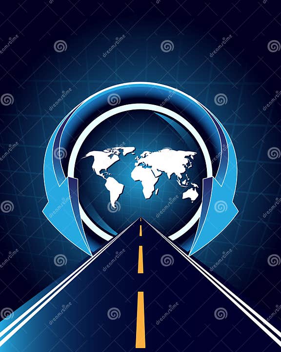 World map an road stock vector. Illustration of wallpaper - 11195624