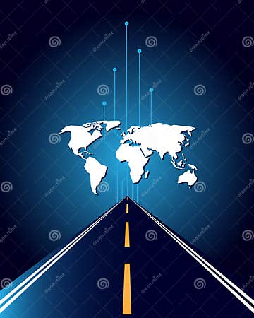 World map and road stock vector. Illustration of financial - 11217869