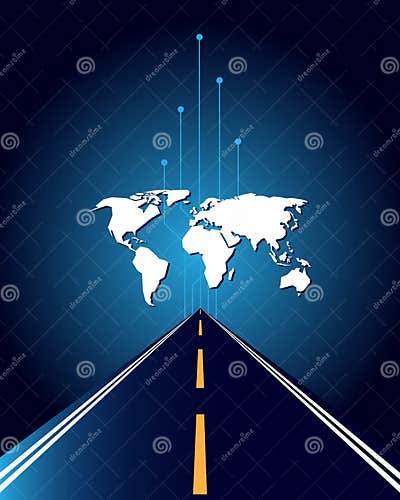 World map and road stock vector. Illustration of financial - 11217869