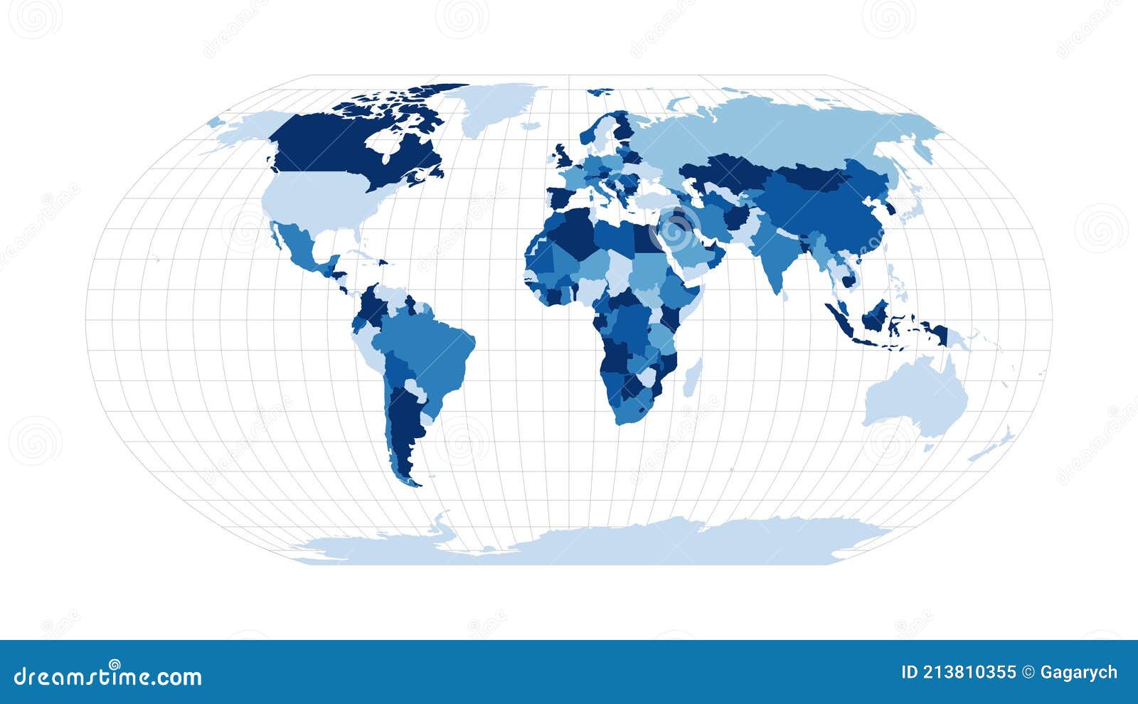 World Map. Robinson Projection Stock Illustration - Illustration of ...