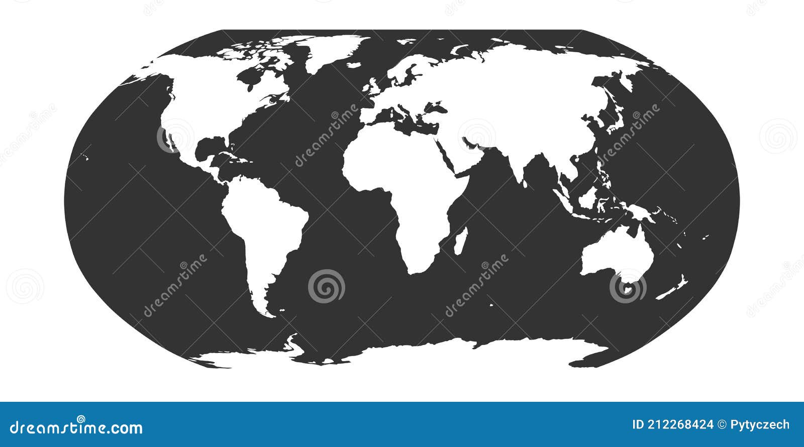 World Map in Robinson Projection Stock Vector - Illustration of africa ...