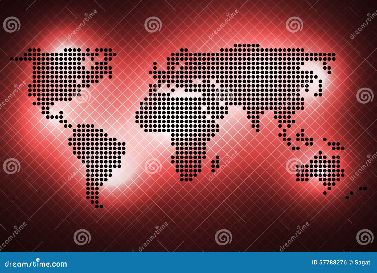 World Map of Round Dots. Red Background. Stock Vector - Illustration of ...