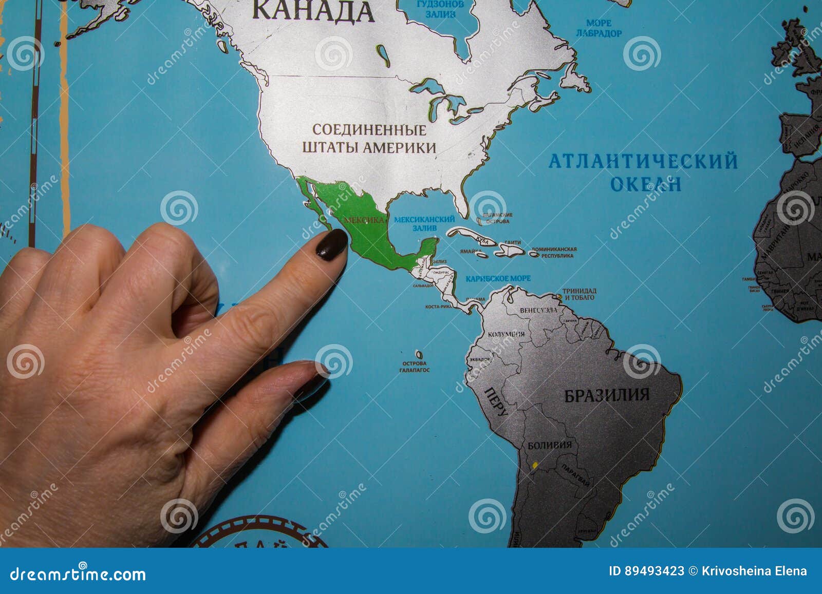 World Map in Russian Language Stock Image - Image of travel, finger ...