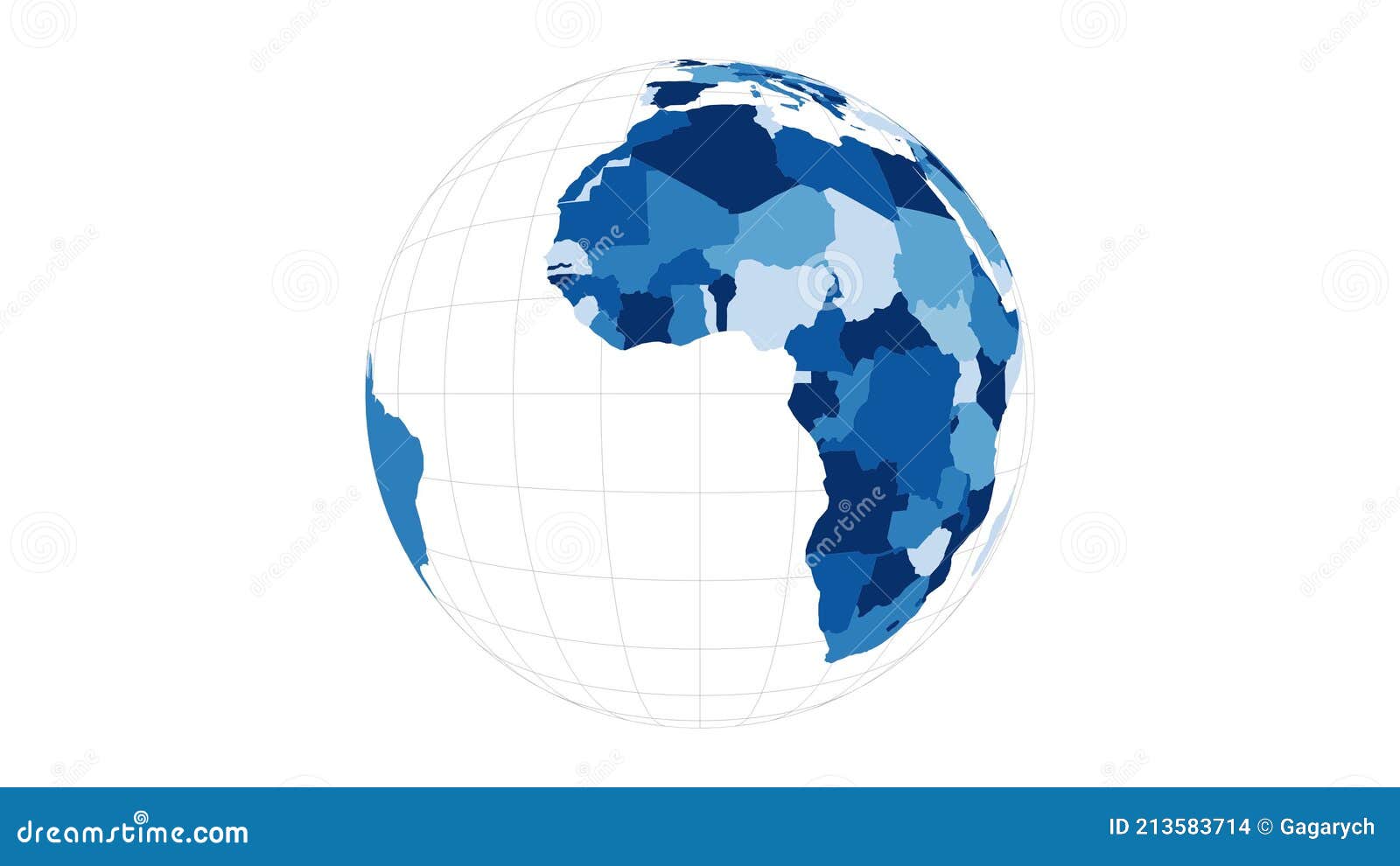 World Map. Satellite Tilted Perspective. Stock Illustration ...