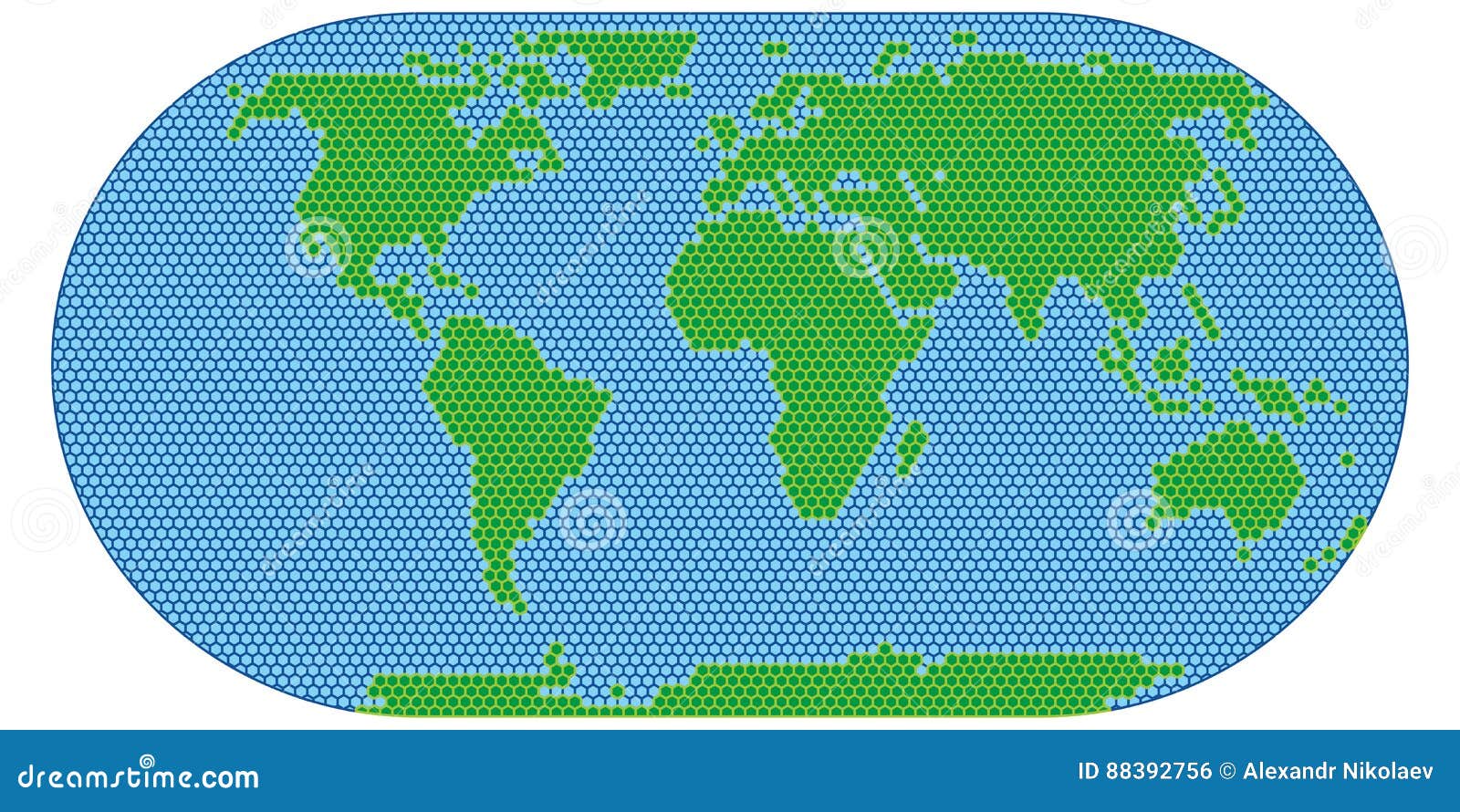 World Map Scan Stylized Vector Image. Flat Globe. Stock Vector ...