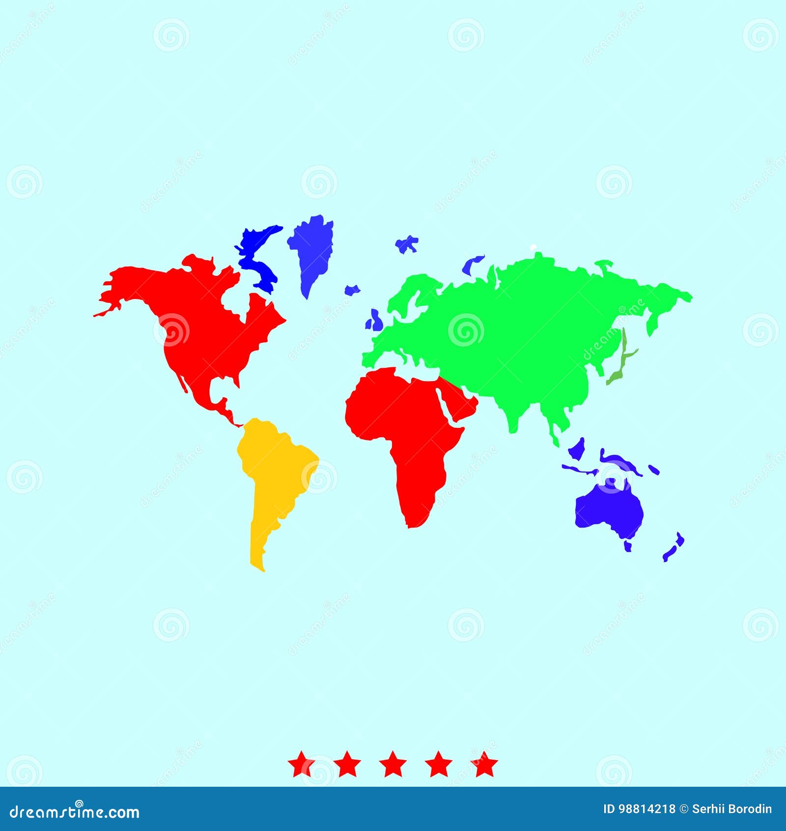 World Map Set it is Color Icon . Stock Vector - Illustration of ...