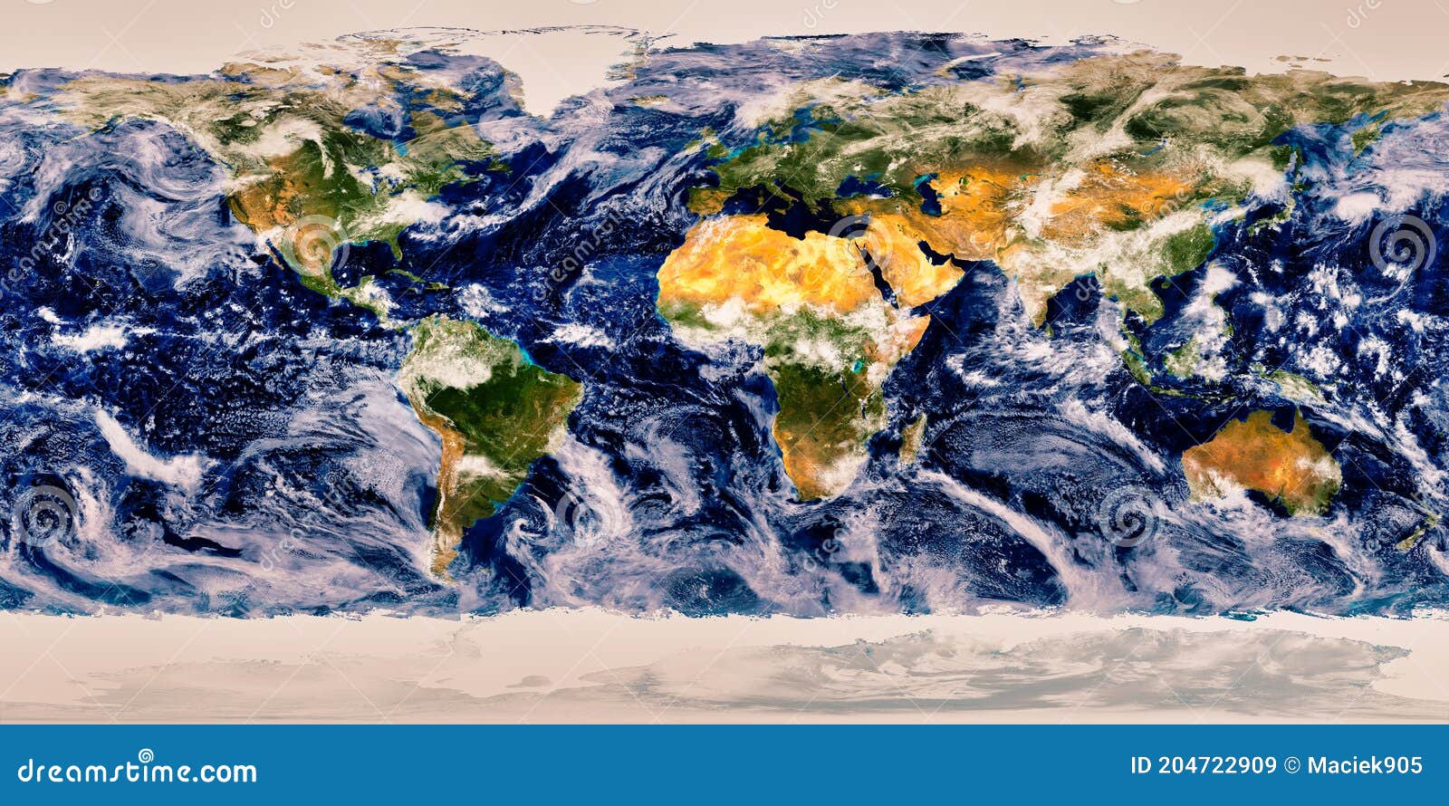 XXL Size Physical World Map Illustration. Primary Source, Elements of ...