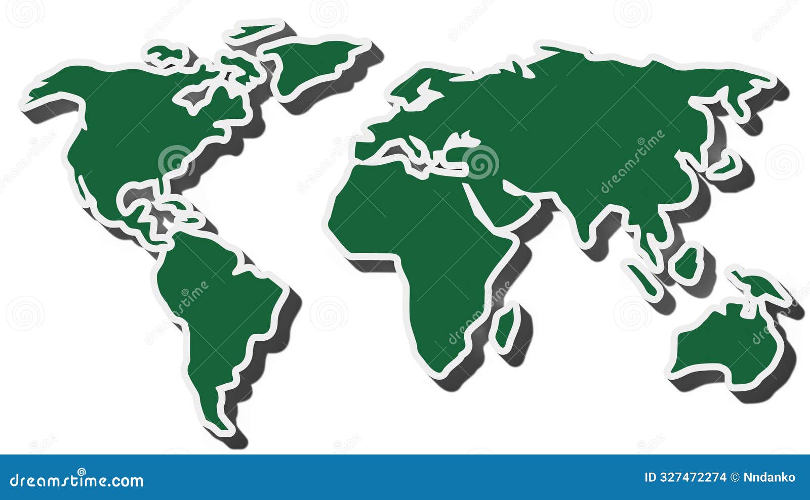 World Map with Shadow, 3D Rendering Illustration Stock Illustration ...
