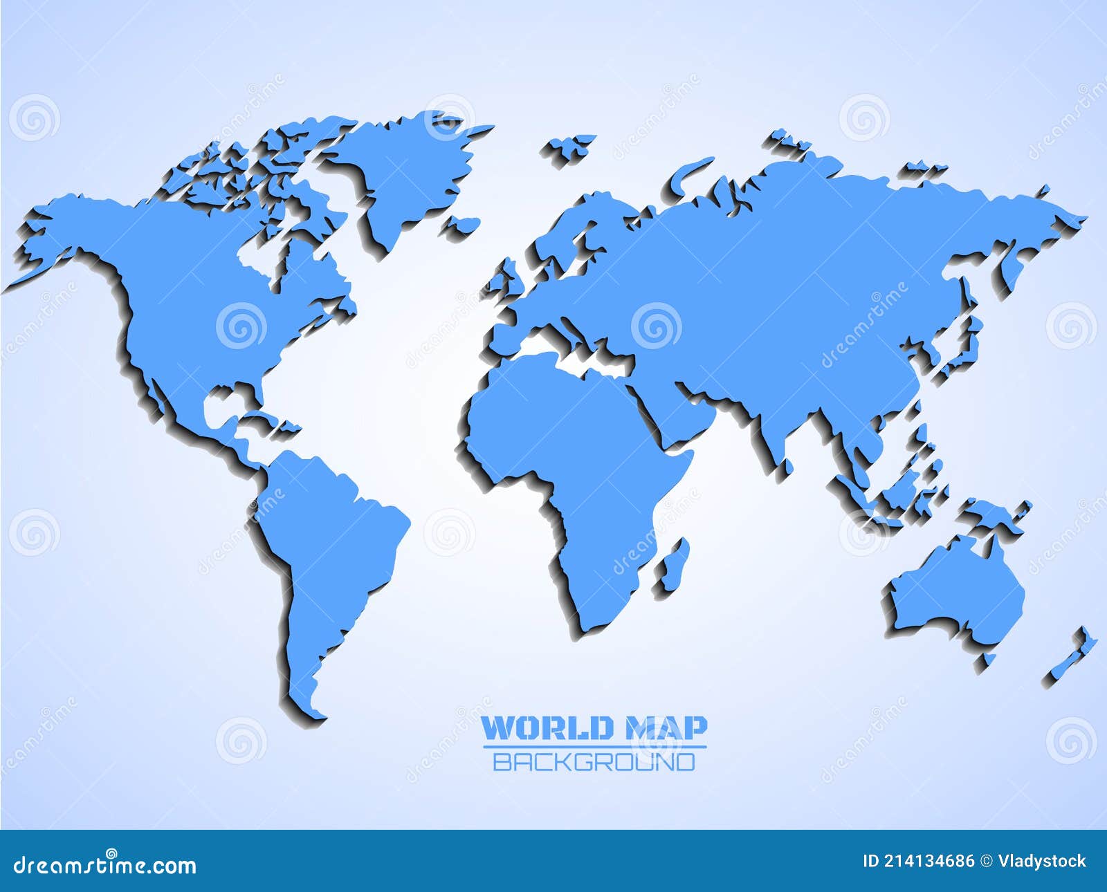 World Map with Shadow. Map of Paper. Vector Illustration Stock Vector ...
