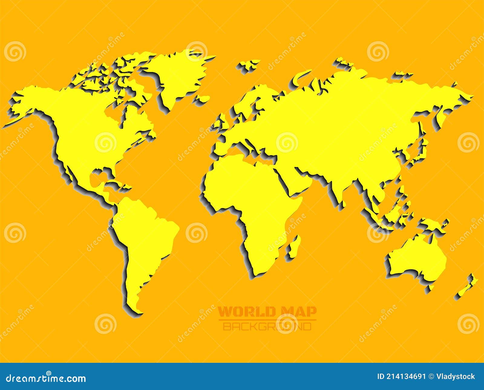 World Map with Shadow. Map of Paper. Vector Illustration Stock Vector ...