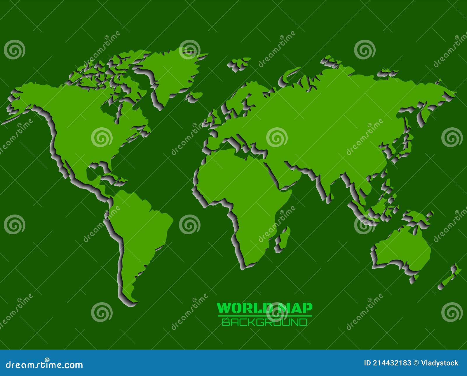 World Map with Shadow. Map of Paper Stock Vector - Illustration of ...