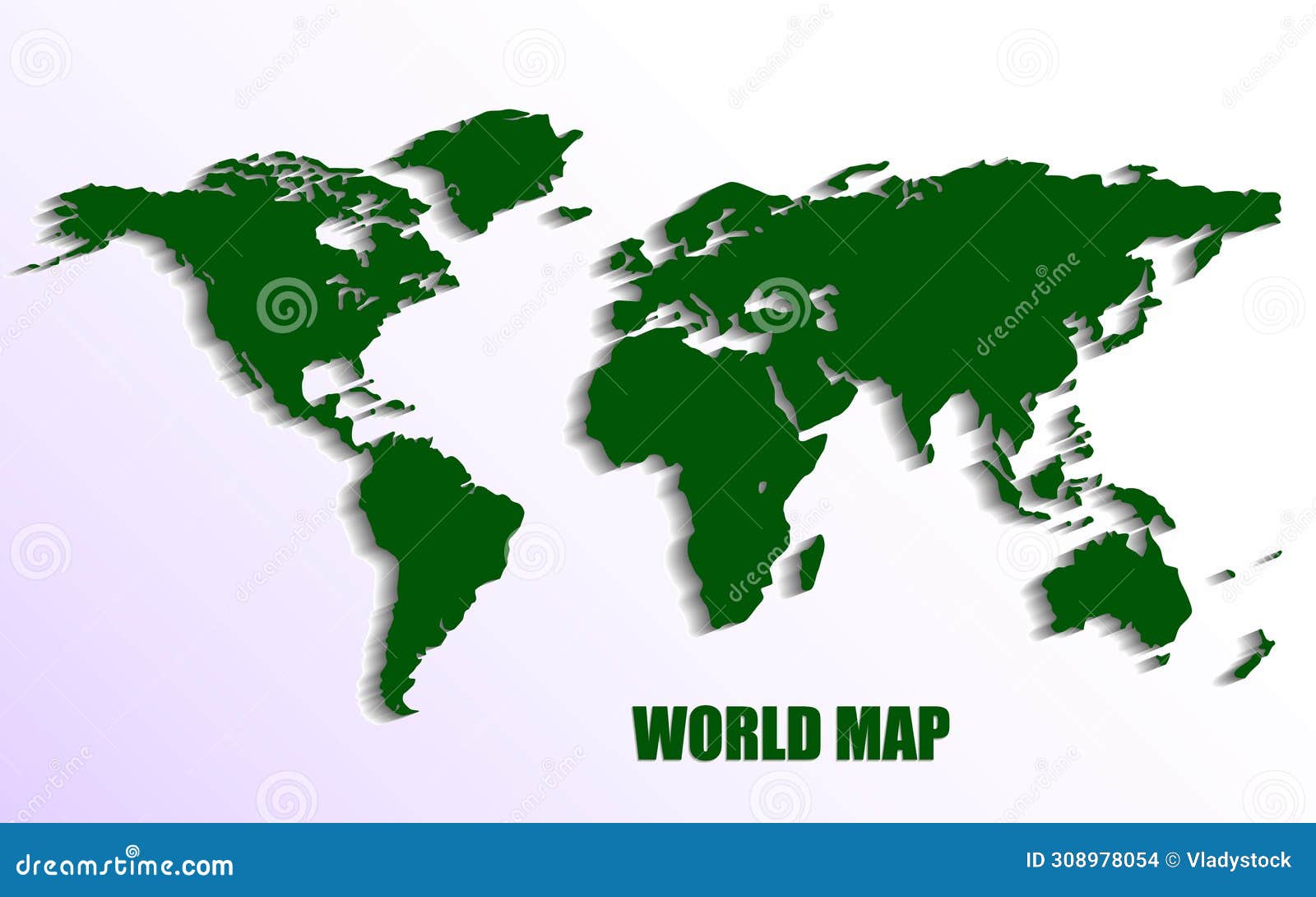 World Map with Shadow. Map of Paper Stock Vector - Illustration of icon ...