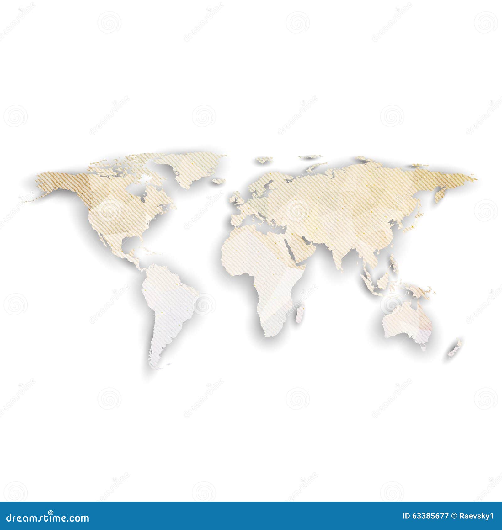 World Map with Shadow, Textured Design Vector Stock Vector ...