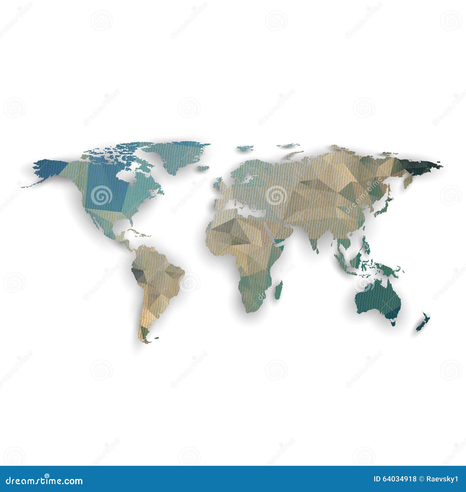 World Map with Shadow, Textured Design Vector Stock Vector ...