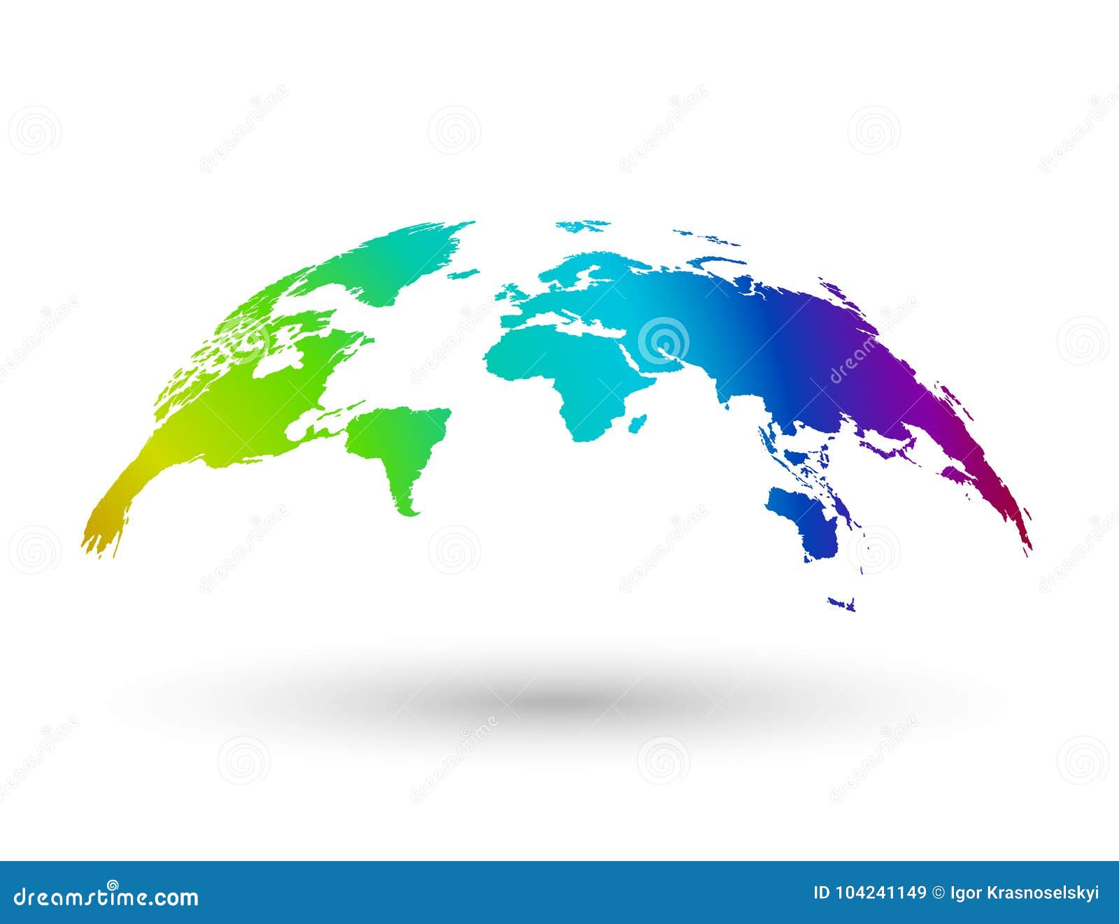 World Map with Shadow. Vector Illustration Stock Vector - Illustration ...