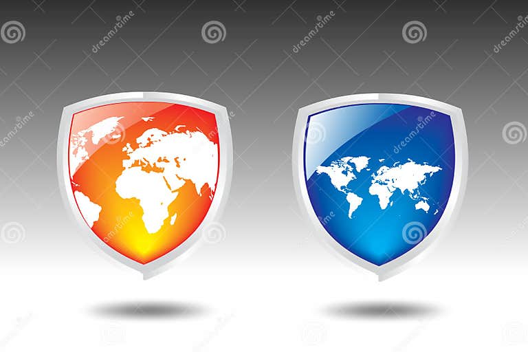 World map Shield vector stock vector. Illustration of help - 4397830