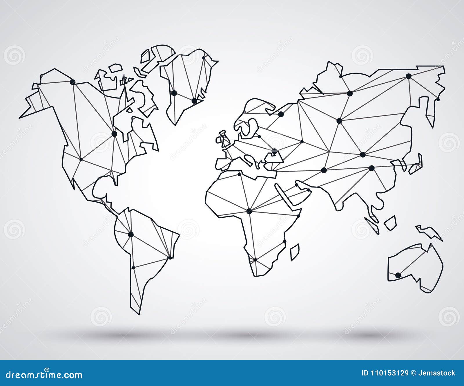 world map silhouette simplified