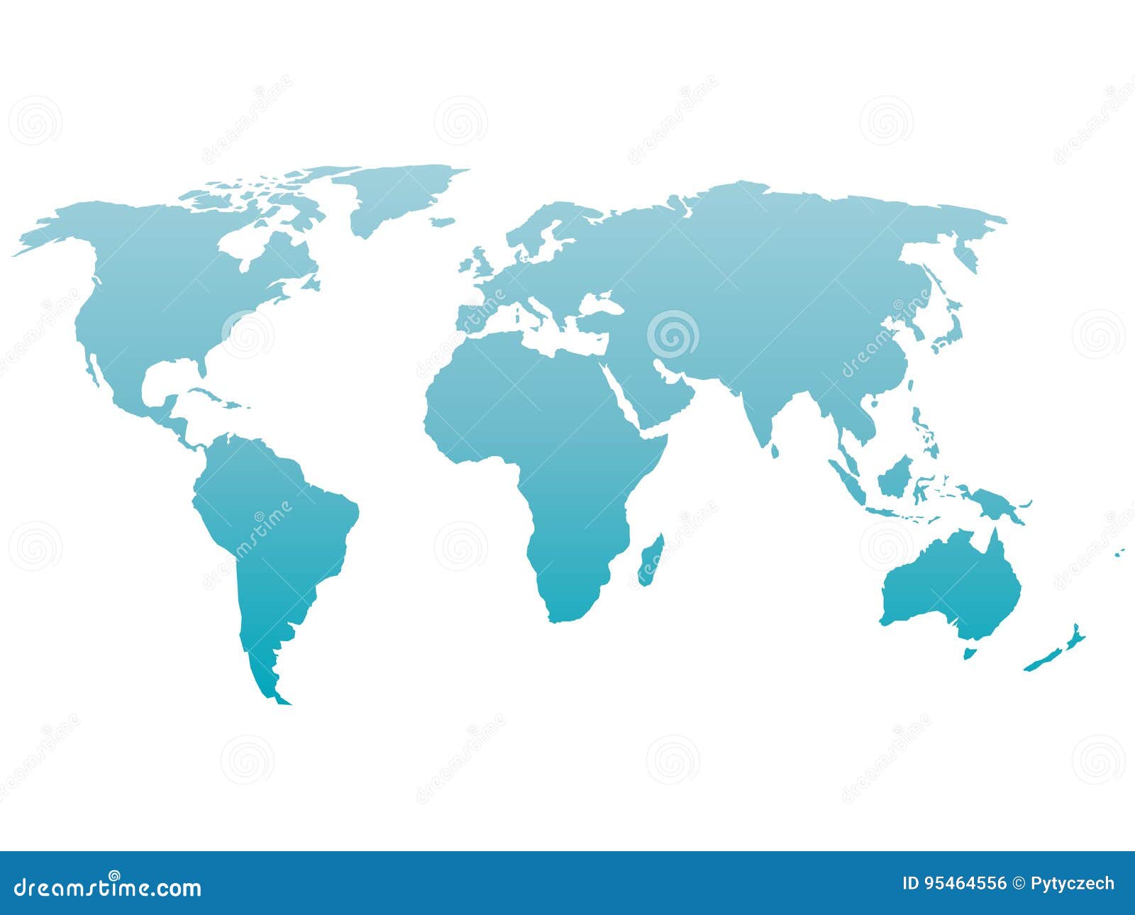 World Map Silhouette. Vector Blue Gradient Isolated on White Background ...