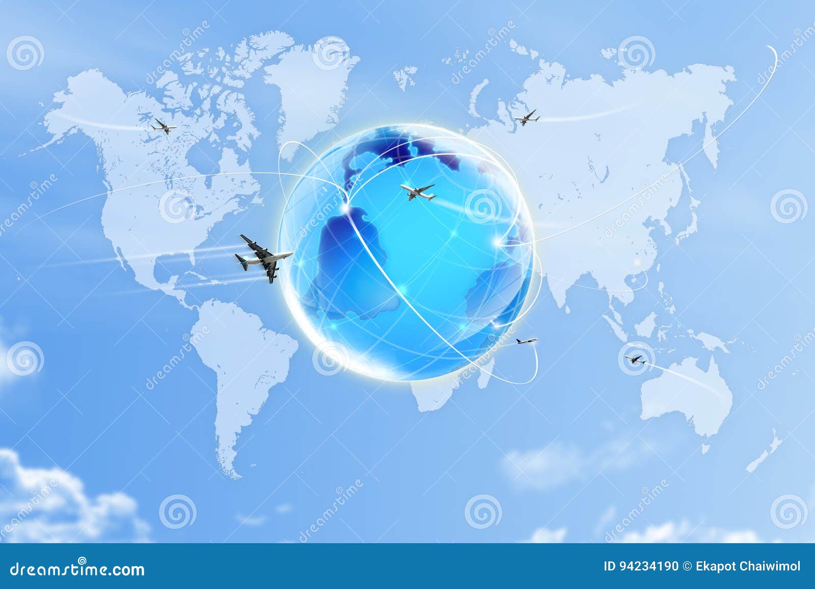 World map on sky stock illustration. Illustration of abstract - 94234190