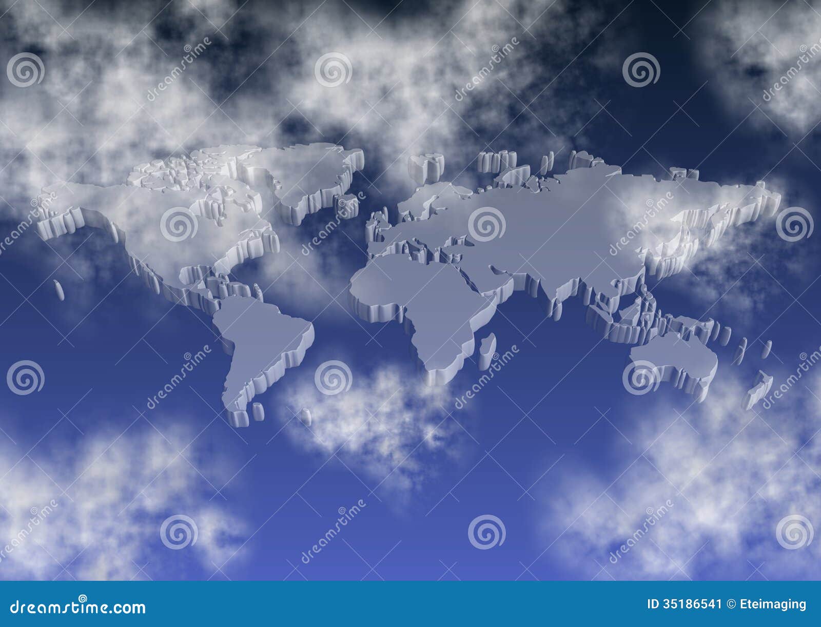 World map on sky stock illustration. Illustration of earth - 35186541