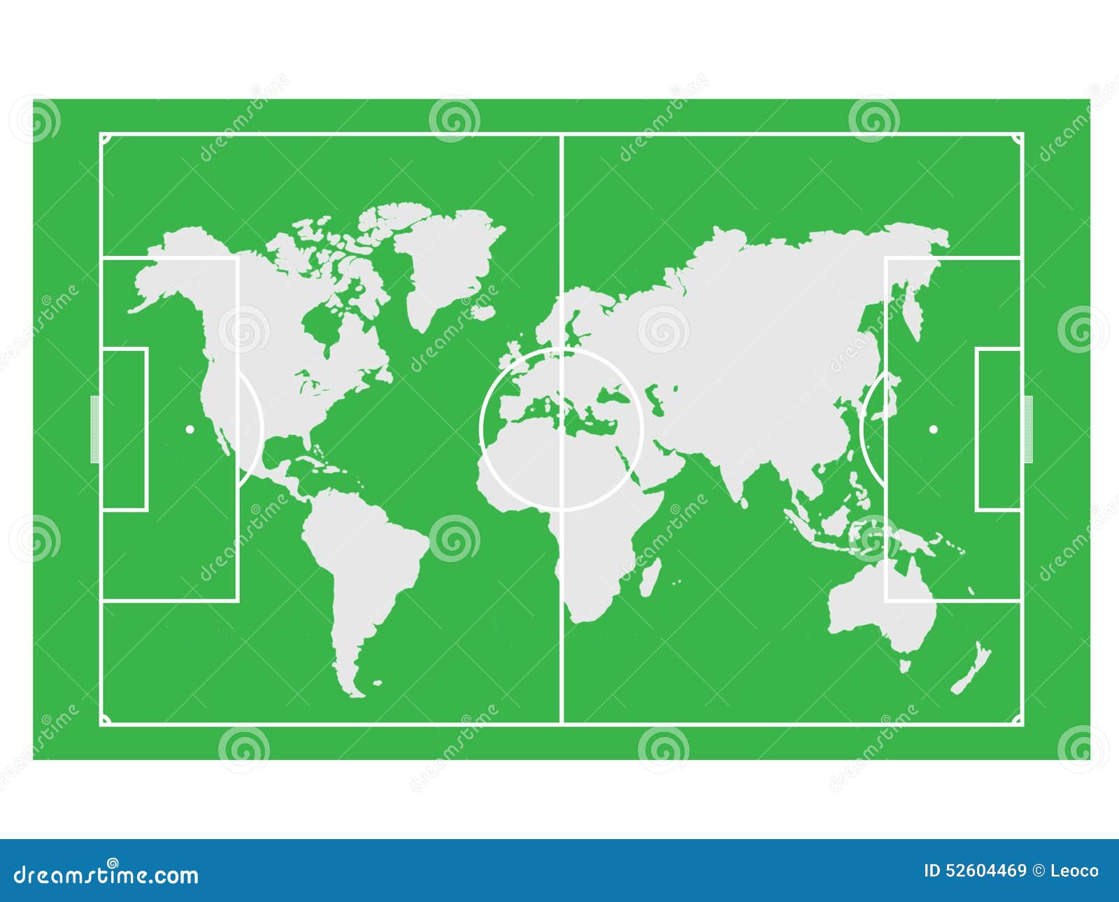 World Map on the Soccer Field Stock Illustration - Illustration of ...