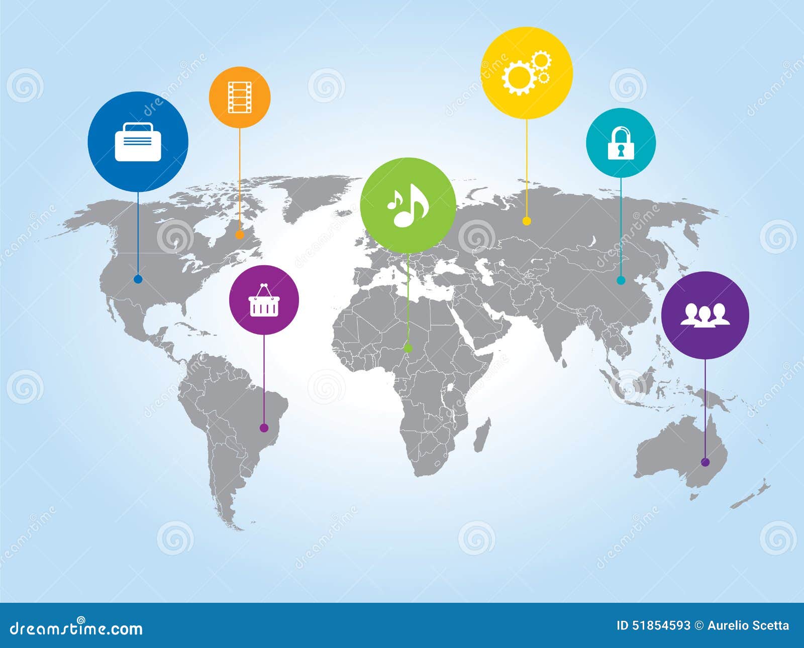 World Map and Social Icons Media Stock Vector - Illustration of ...