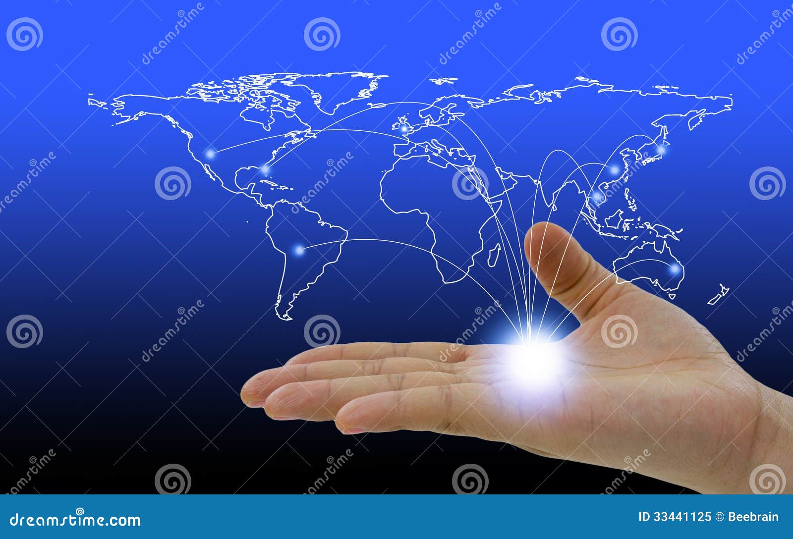 World Map Social Network Hovering in a Hand Stock Image - Image of ...