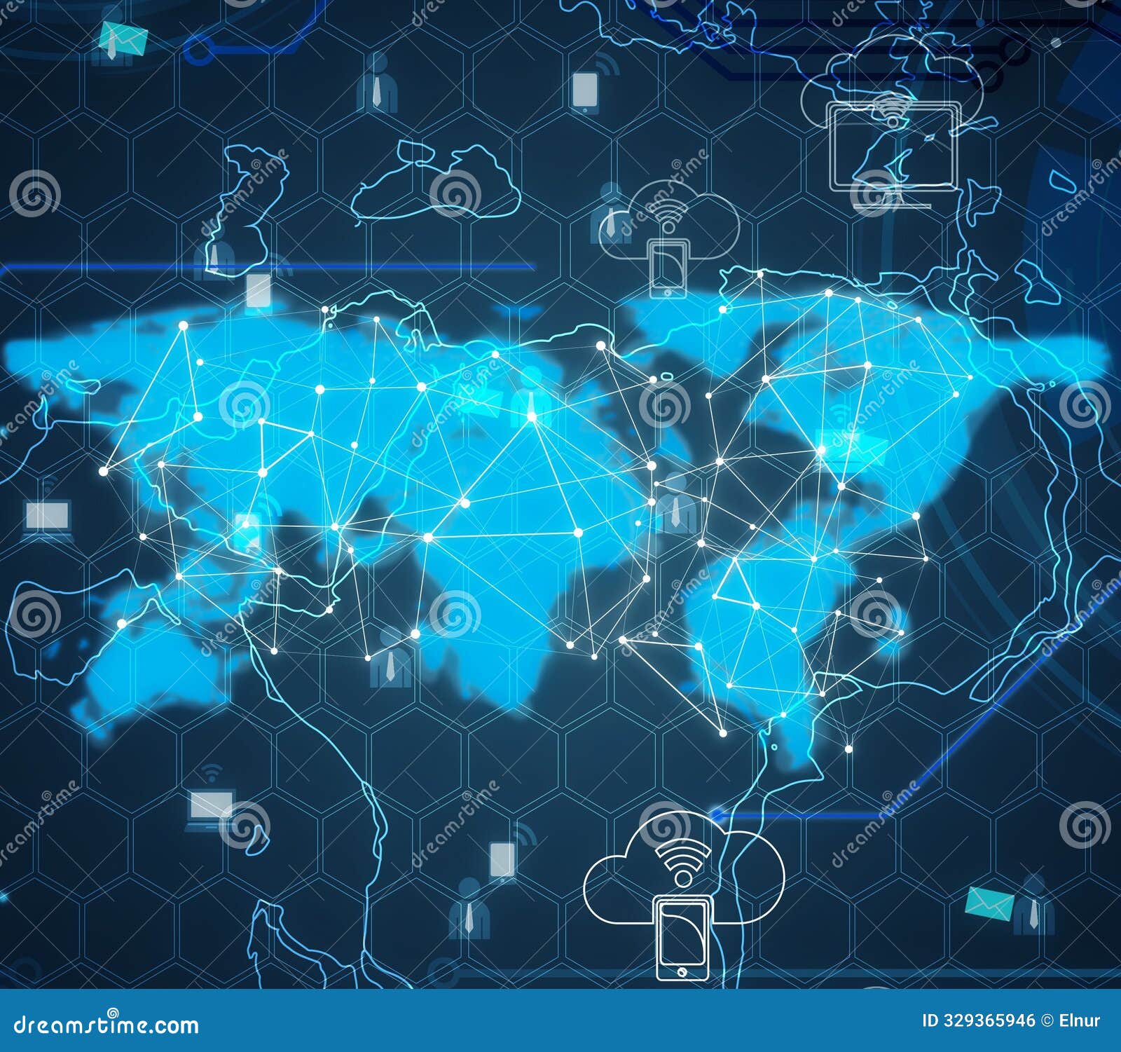 World Map with Social Network Theme Stock Photo - Image of buttons ...