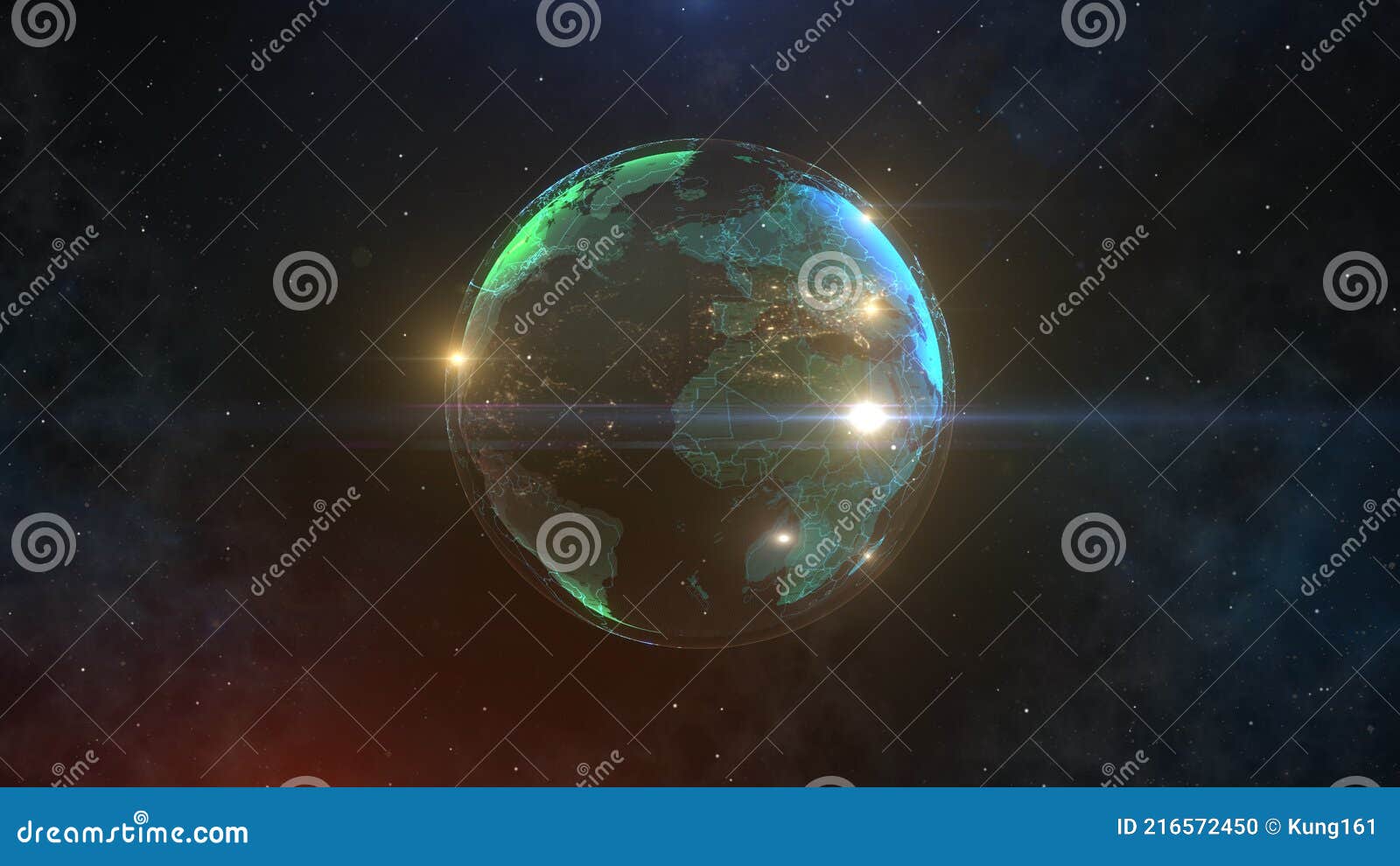 World map with space stock illustration. Illustration of world - 216572450