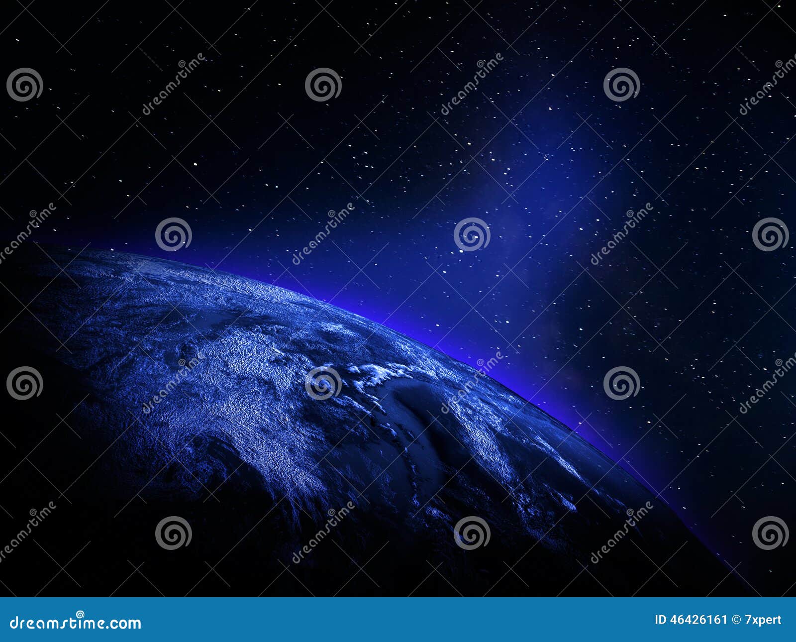 World map from space stock illustration. Illustration of technology ...