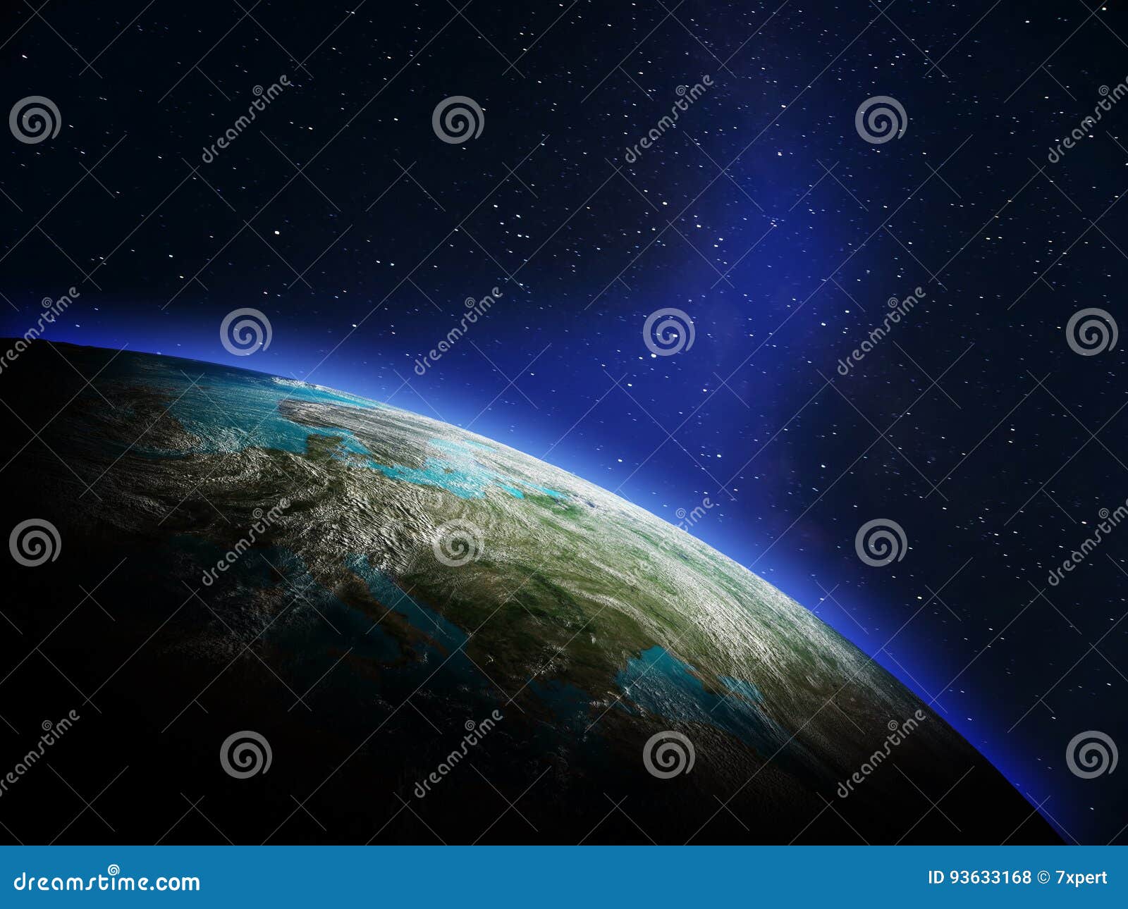 World map from space stock illustration. Illustration of world - 93633168