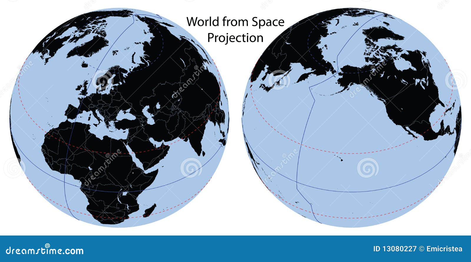 World Map Space Projection Cartoon Vector | CartoonDealer.com #13080227