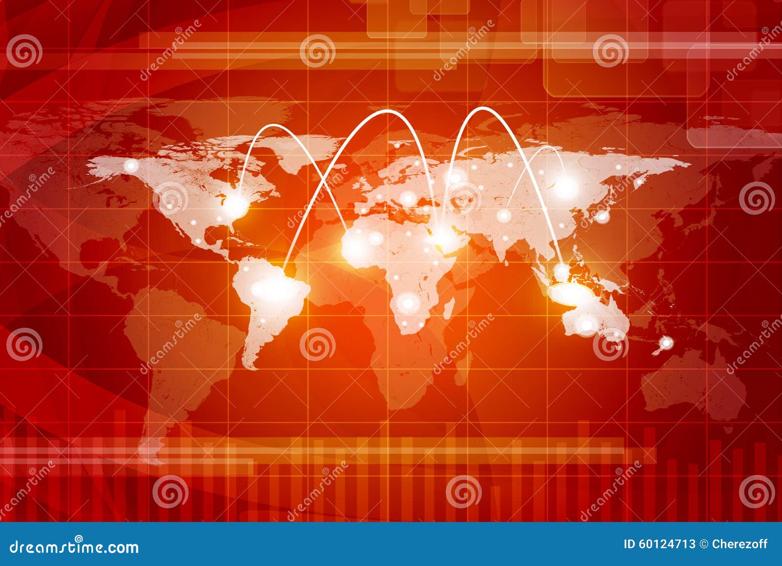World map with spotlights stock illustration. Illustration of world ...