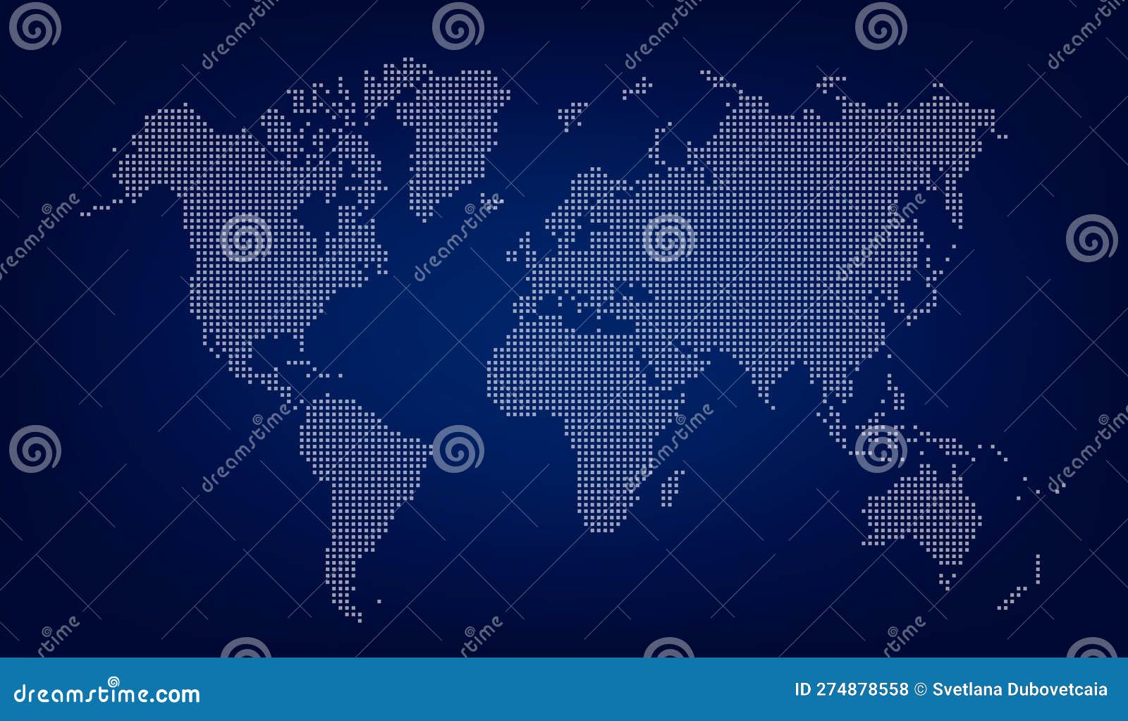 World Map with Square Dot. ?bstract Dotted Squares World Map. Pixels ...