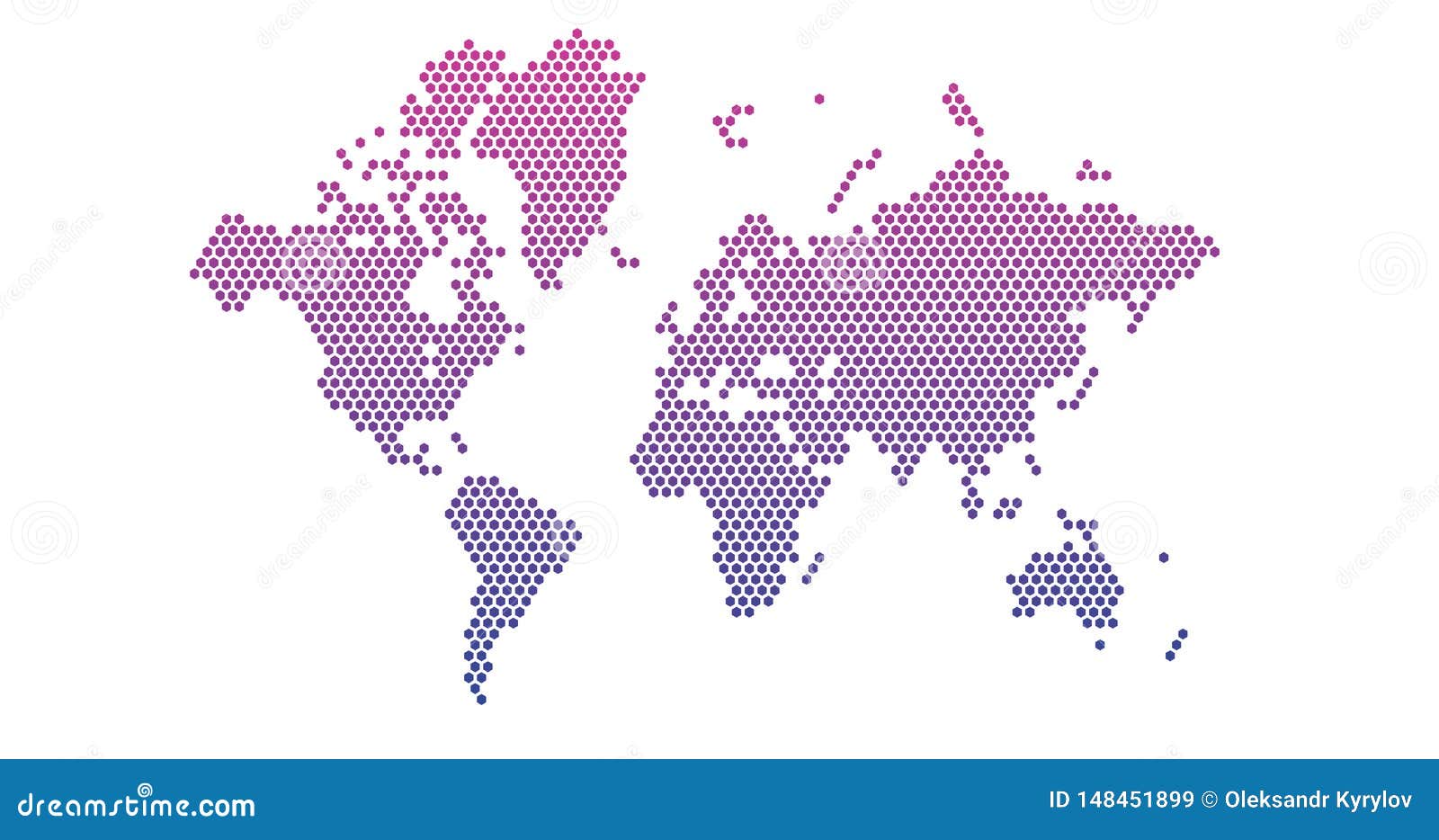 World Map Square Dotted Style, Vector Illustration Isolated on White ...