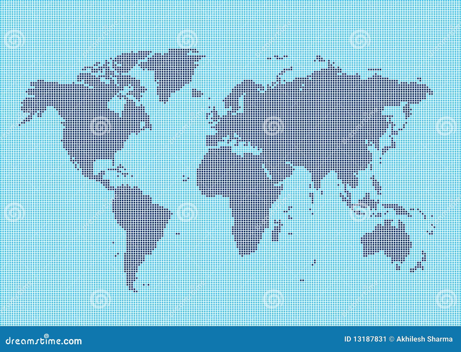 World Map With Square Shapes Stock Image - Image: 13187831