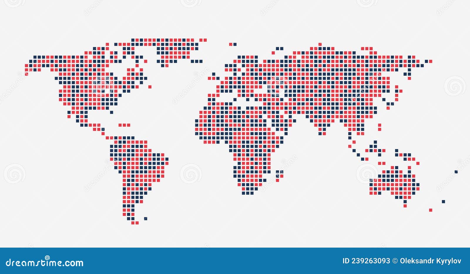 World Map of Colored Squares. Simple Flat Vector Illustration. Stock ...