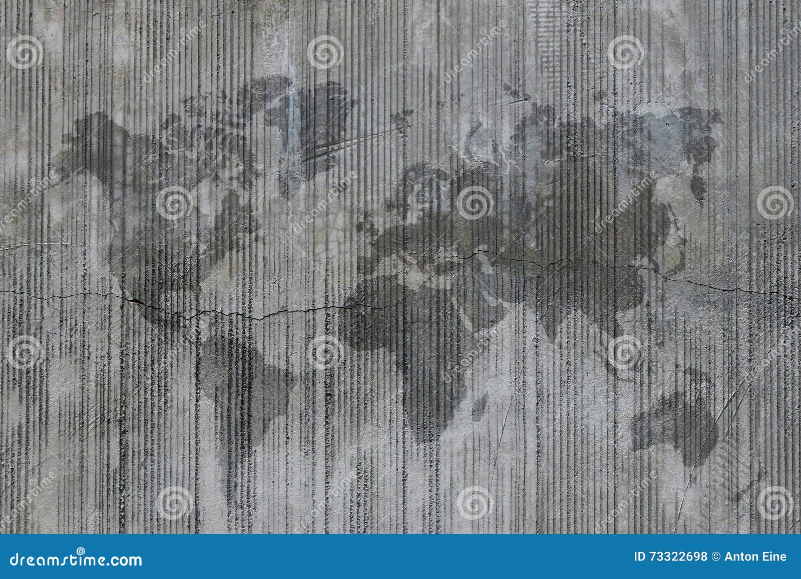 World Map Stain on Grunge Cement Concrete Wall Stock Photo - Image of ...